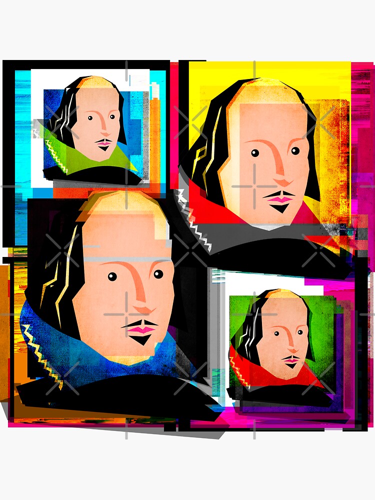 "SIR WILLIAM SHAKESPEARE - COLOURFUL, POP-ART STYLE COLLAGE ...