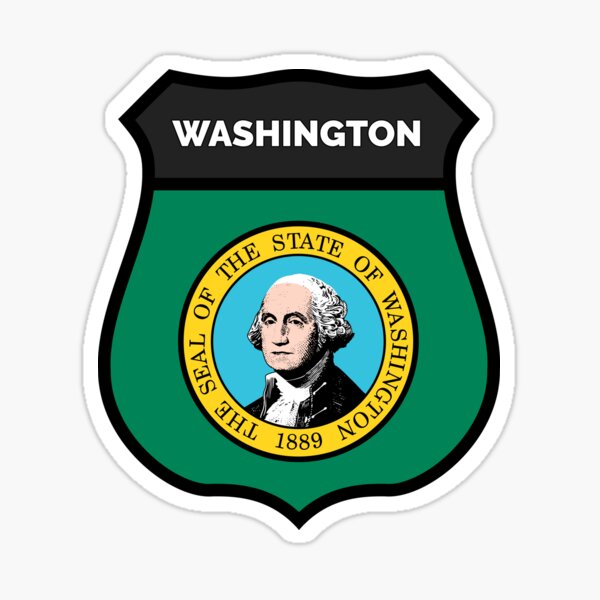 "WASHINGTON BADGE IV" Sticker for Sale by dreamyguy | Redbubble