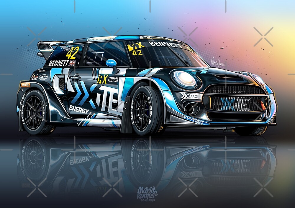 "Oliver Bennet's Rallycross Car" by marioramosart | Redbubble