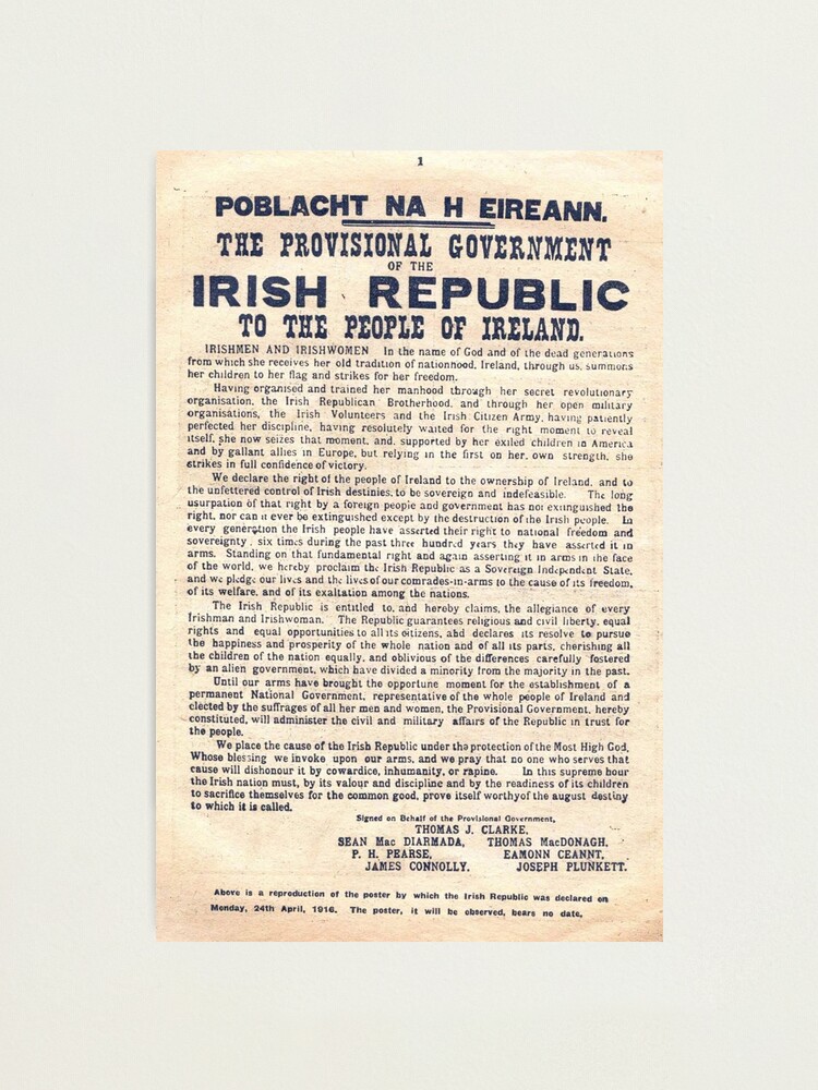 "1916 Irish Proclamation" Photographic Print for Sale by hythloday ...