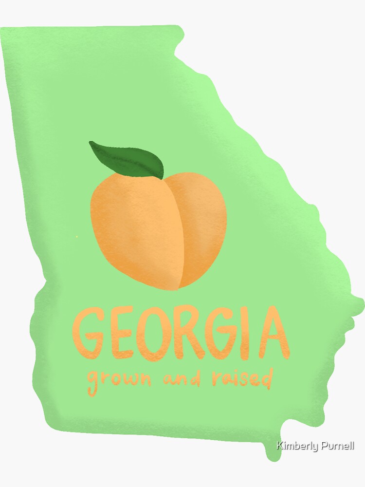 "Georgia Grown and Raised" Sticker by kpurnell5 | Redbubble