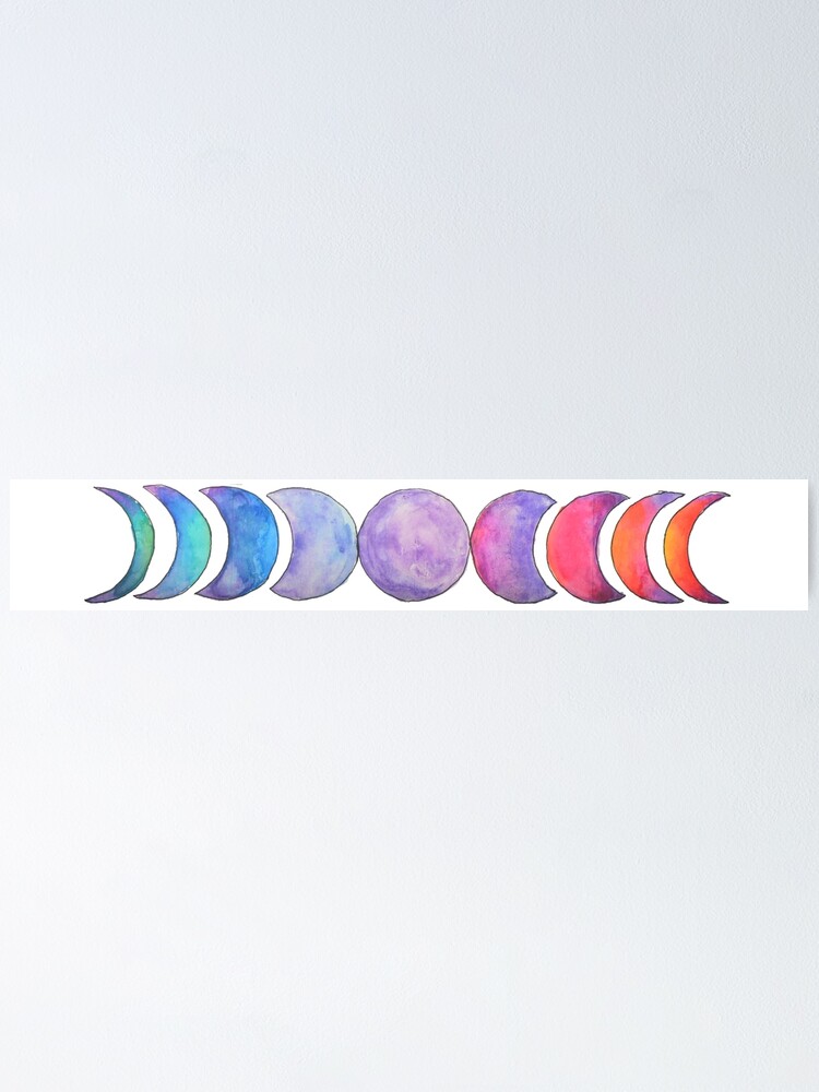 "Rainbow Moon Phases" Poster by joystardesigns | Redbubble