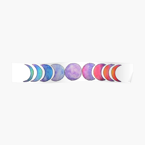 "Rainbow Moon Phases" Poster by joystardesigns | Redbubble