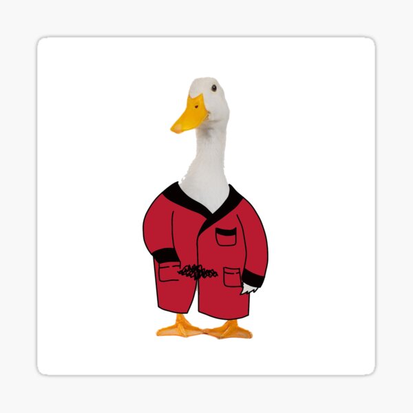 "Hugh Hefner as a Duck" Sticker by woodmorgane | Redbubble