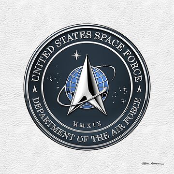 "United States Space Force - USSF Seal over White Leather" Sticker for ...