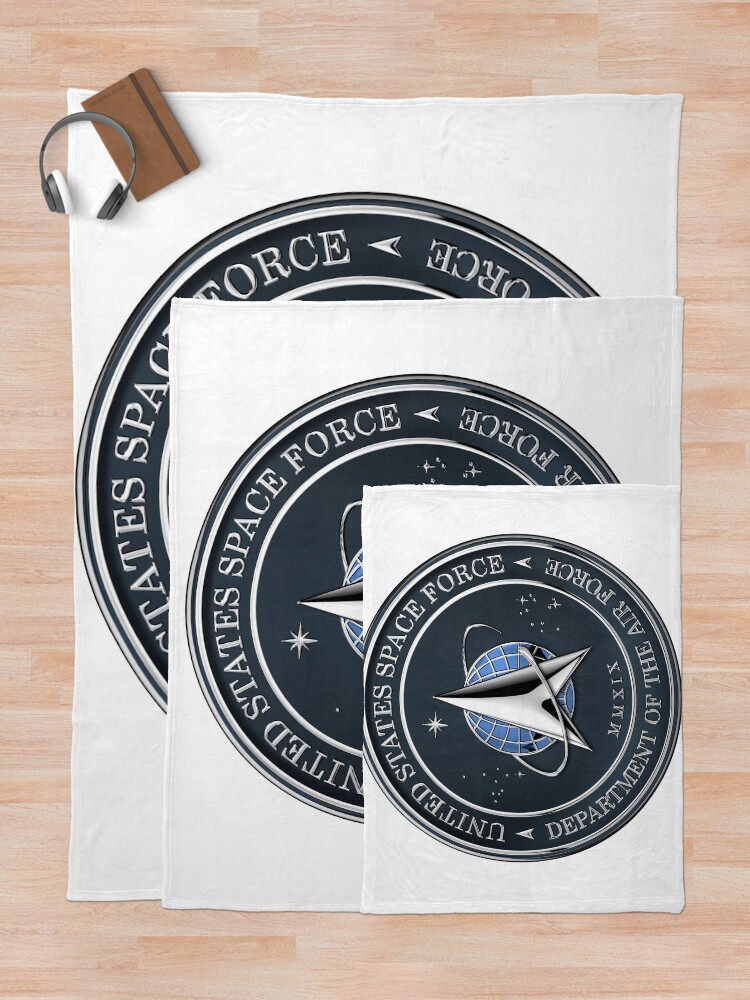 "United States Space Force - USSF Seal over White Leather" Throw ...