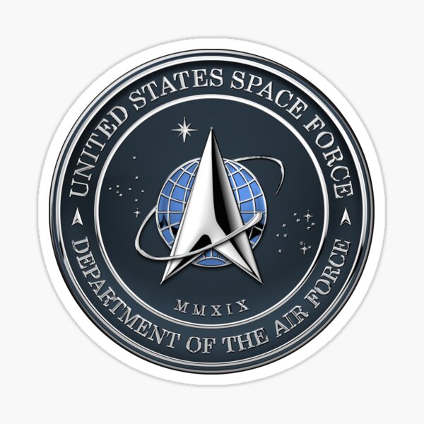 "United States Space Force - USSF Seal over White Leather" Sticker for ...