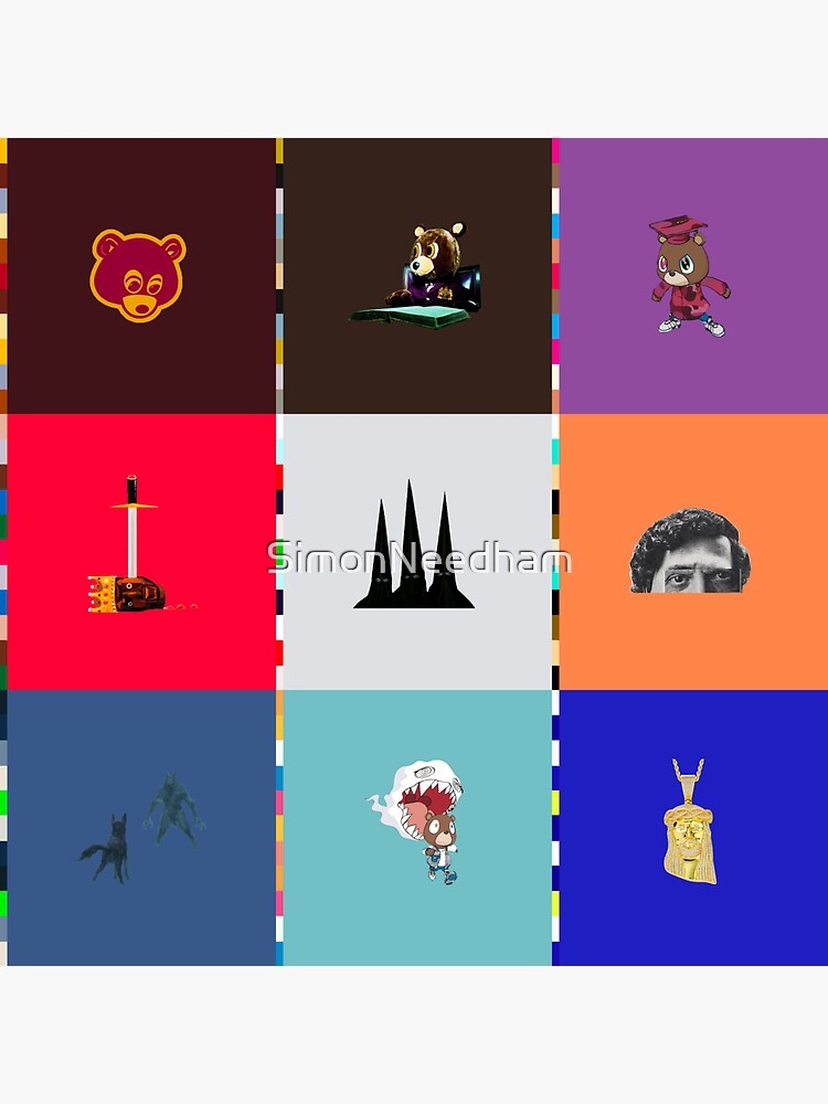 "kanye west albums" Sticker for Sale by SimonNeedham | Redbubble