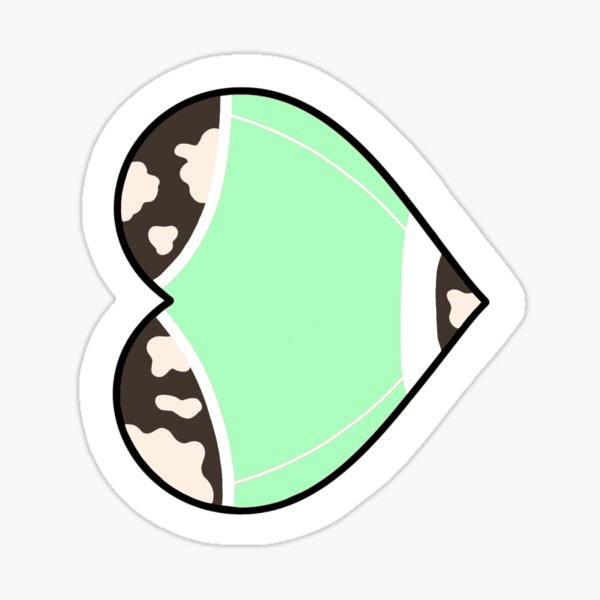 "Heart Booty Sticker- Mint Boyshorts on Skintone 14 w/ Vitiligo ...