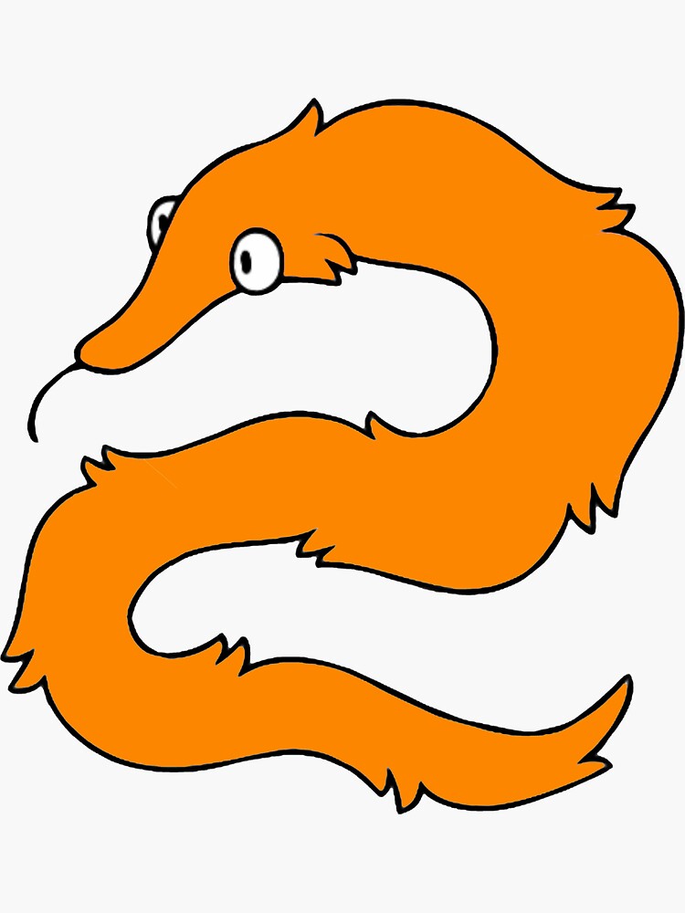 "orange worm on a string design" Sticker for Sale by ellalune | Redbubble