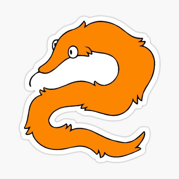 "orange worm on a string design" Sticker for Sale by ellalune | Redbubble