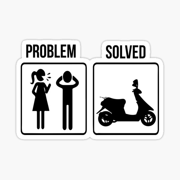 "Problem Solved" Sticker for Sale by masterchaotic | Redbubble