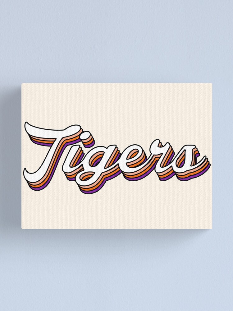 "Retro Cursive Tigers" Canvas Print by emilees | Redbubble