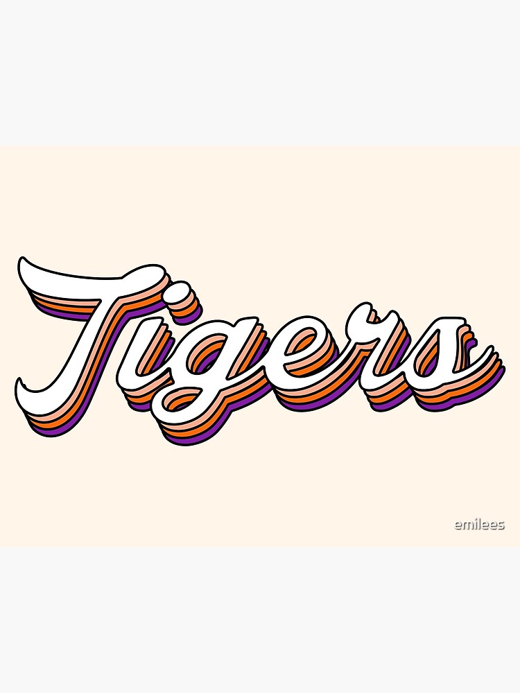 "Retro Cursive Tigers" Canvas Print by emilees | Redbubble