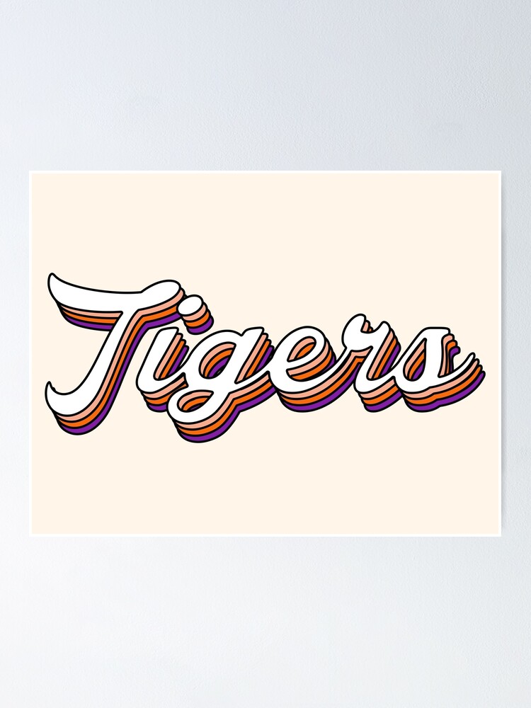 "Retro Cursive Tigers" Poster for Sale by emilees | Redbubble