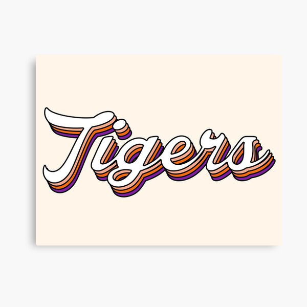 "Retro Cursive Tigers" Canvas Print by emilees | Redbubble
