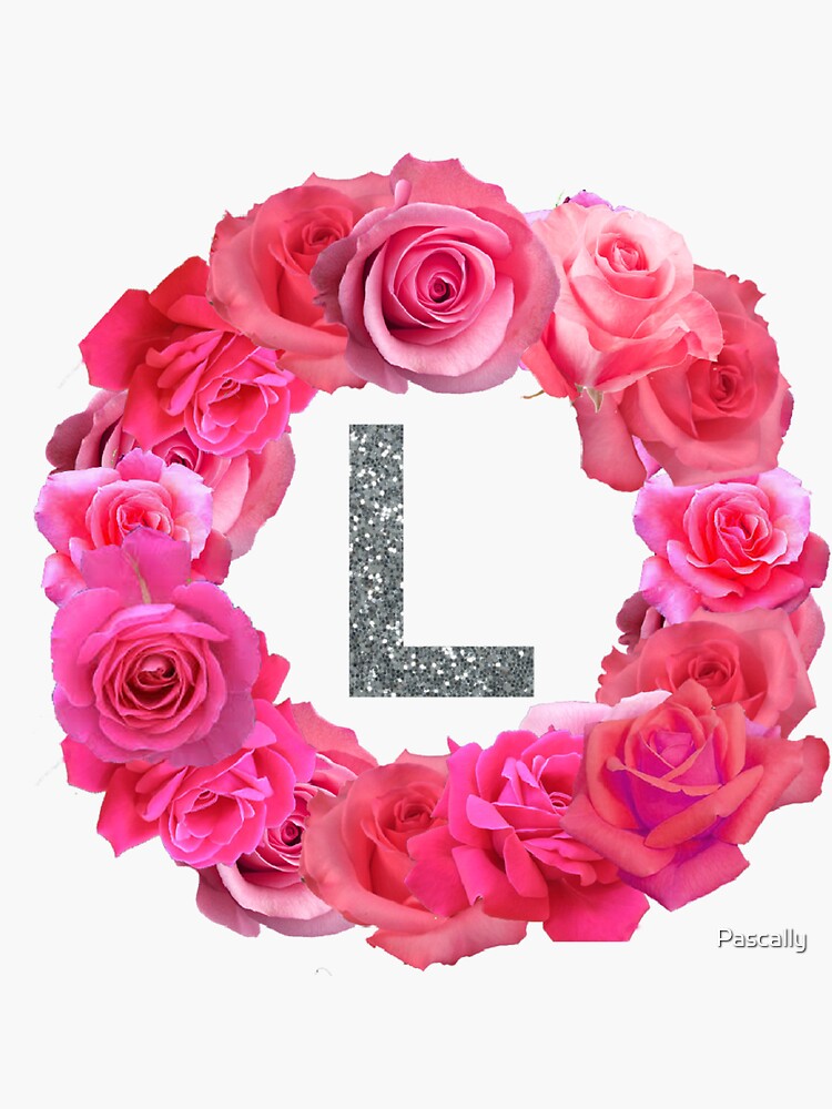 Pegatina «Copia de la LETRA L, SITLER GLITTER, ROSAS ROSAS, CÍRCULO ...
