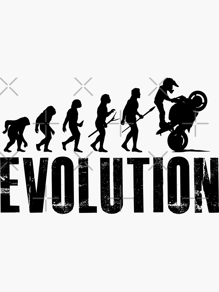 "Motorcycle Evolution" Sticker for Sale by masterchaotic | Redbubble