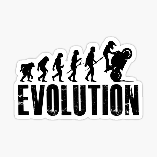 "Motorcycle Evolution" Sticker for Sale by masterchaotic | Redbubble