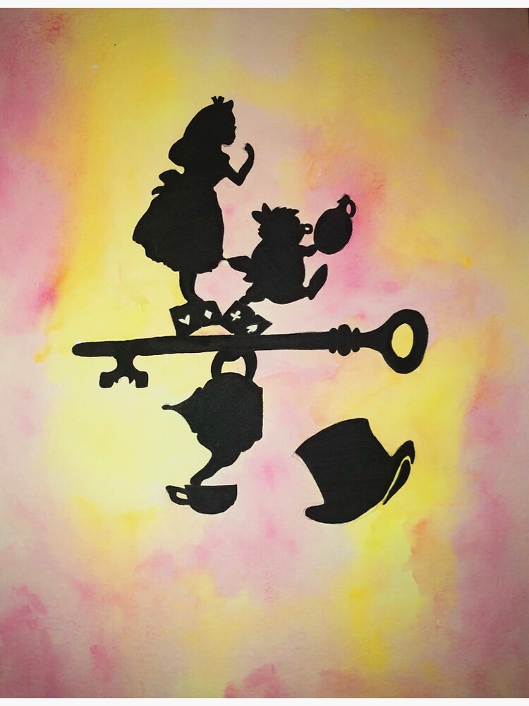 Pegatina «Alicia en el país de las maravillas acuarela silueta» de lexmerk5 | Redbubble