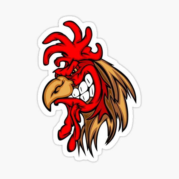 "Angry Rooster" Sticker by Pennylanemerch | Redbubble