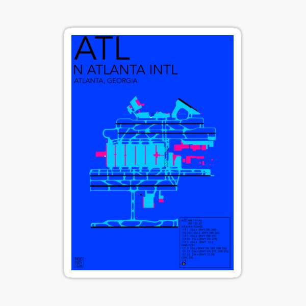 "Atlanta Airport ATL" Sticker for Sale by trevorr | Redbubble
