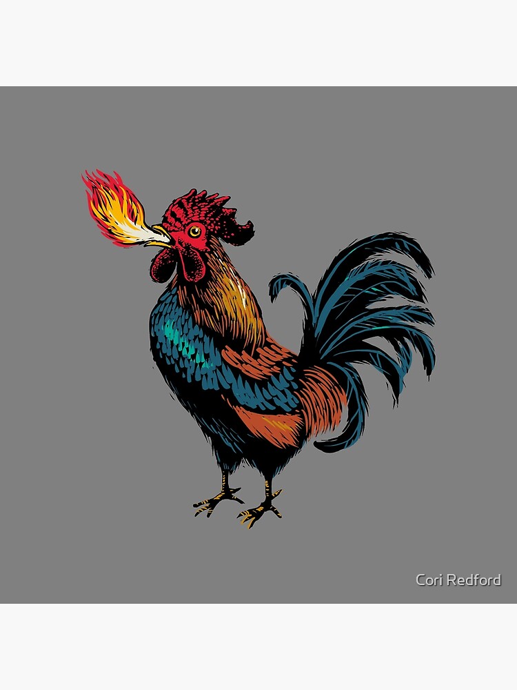 "Fire-Breathing Rooster" Art Board Print for Sale by Cori Redford ...