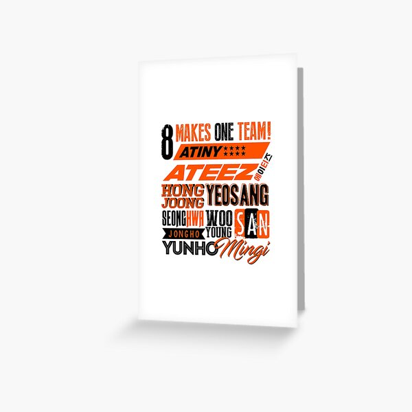"ATEEZ Font Collage" Greeting Card for Sale by skeletonvenus | Redbubble