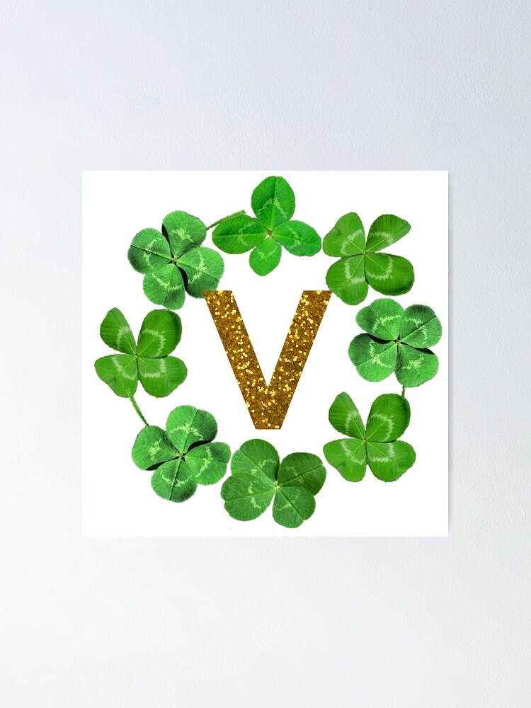 Poster « Copie de la lettre V, trèfle porte-bonheur, jour de st patrick ...