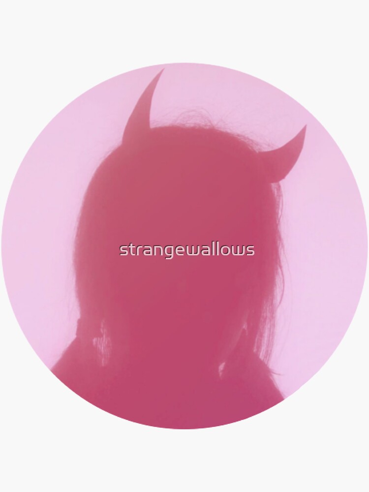 "pink devil horns girl" Sticker for Sale by strangewallows | Redbubble