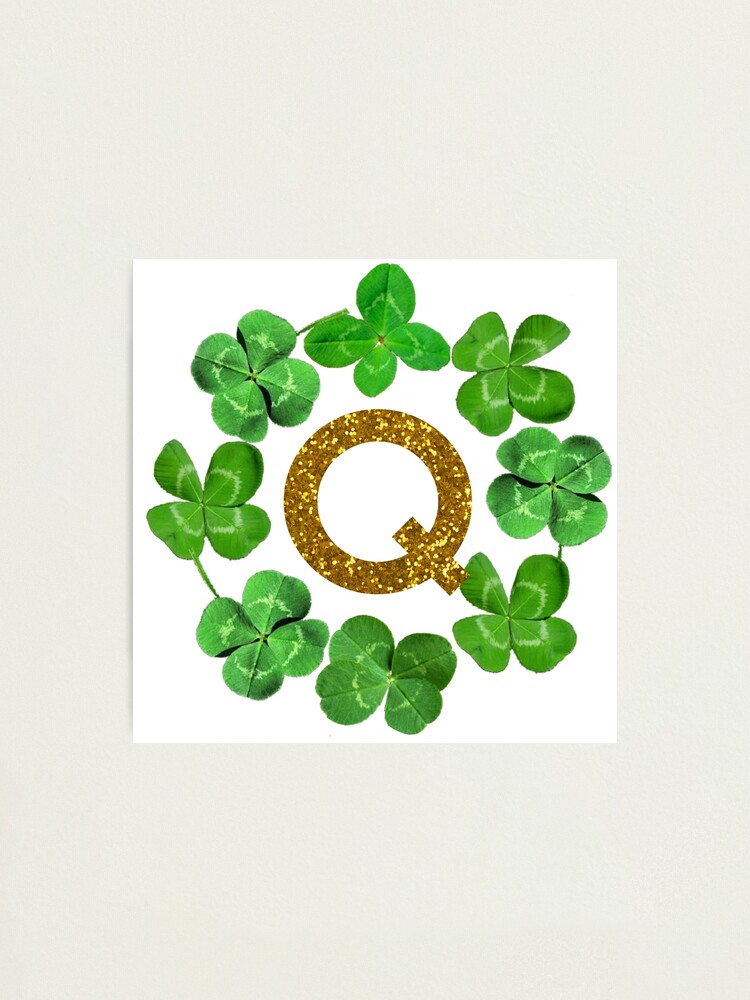 "Letter Q ,lucky clover,st patricks day,,shamrock, glitter,four leaf ...