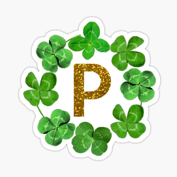 "Letter P ,lucky clover,st patricks day,,shamrock, glitter,four leaf ...