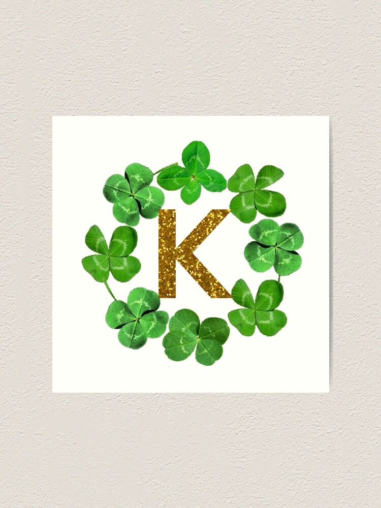 "Letter K ,lucky clover,st patricks day,,shamrock, glitter,four leaf ...