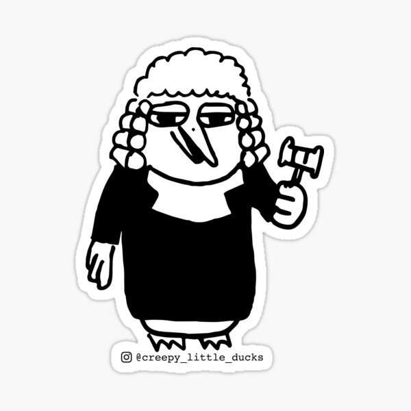 "Judge" Sticker for Sale by CreepyLilDucks | Redbubble