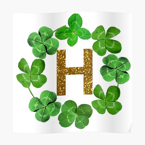 Poster « Lettre H, trèfle porte-bonheur, jour de st patricks, trèfle ...