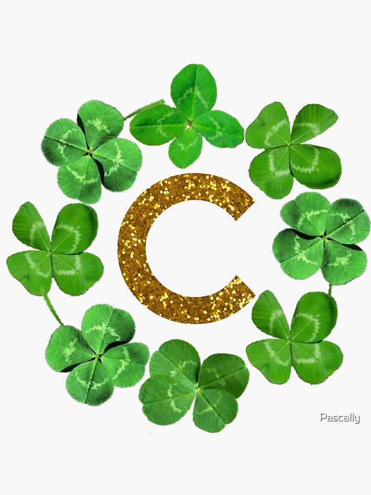 "Letter C ,lucky clover,st patricks day,shamrock, glitter,four leaf ...