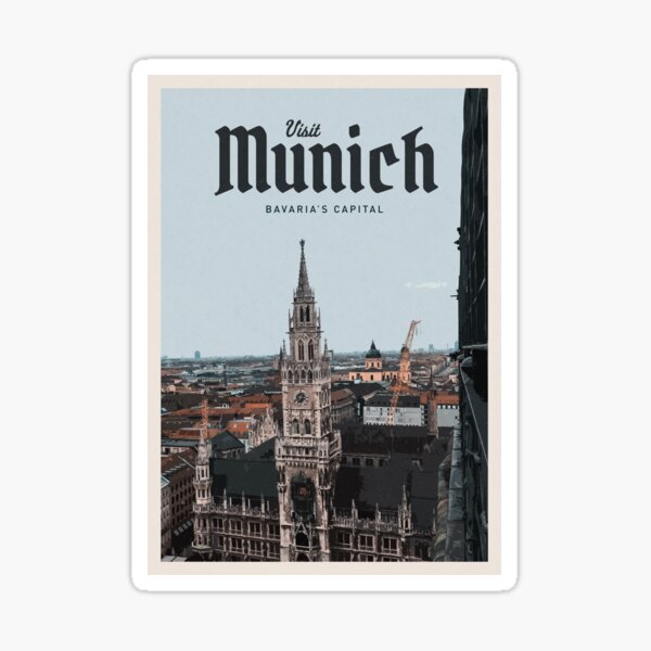 "Visit Munich" Sticker for Sale by CallumGardiner | Redbubble