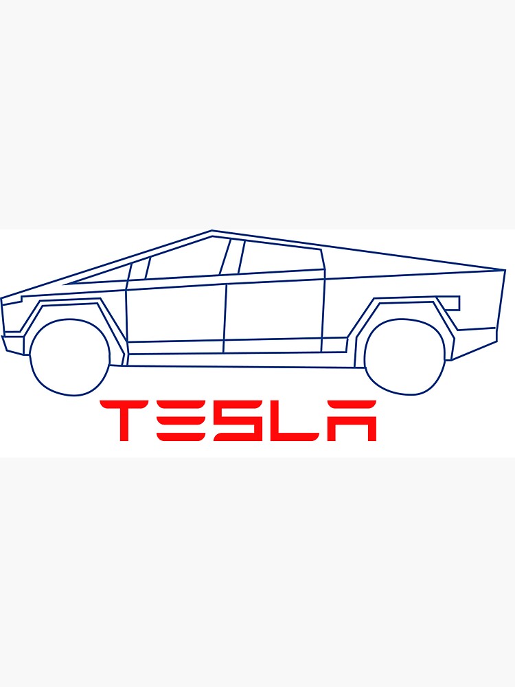 "Cool Tesla Cybertruck " Sticker for Sale by Darius123 | Redbubble