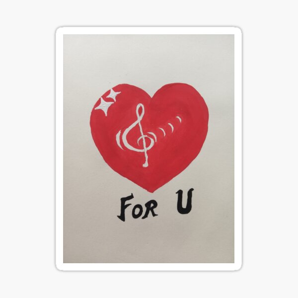 "Heart & Music" Sticker for Sale by Simmikreative | Redbubble
