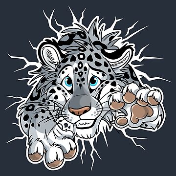 "STUCK Snow Leopard (white cracks)" Sticker for Sale by tanidareal ...
