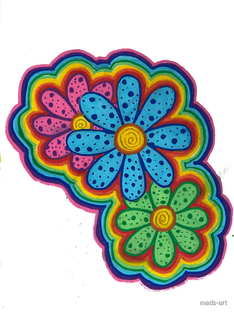 "Trippy Flower art" Sticker for Sale by mads-art | Redbubble