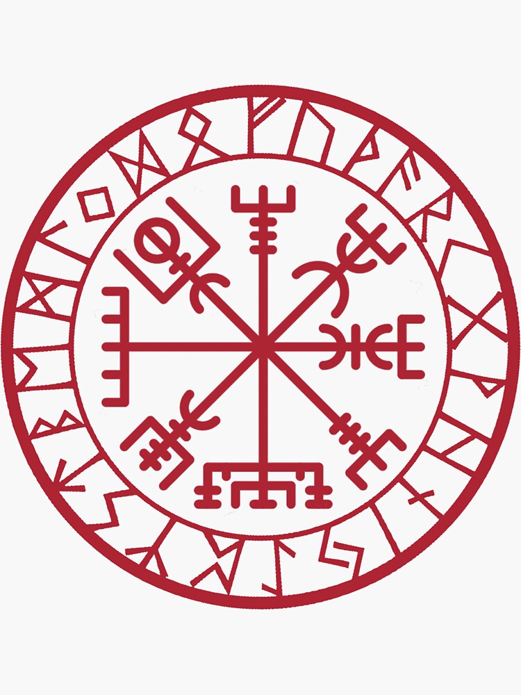 "Vegvisir - Protection and Guidance Stave with Runes " Sticker for Sale ...