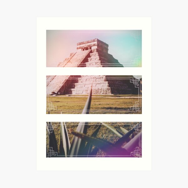Lámina artística «Ruinas del antiguo monumento pirámide maya azteca» de ...