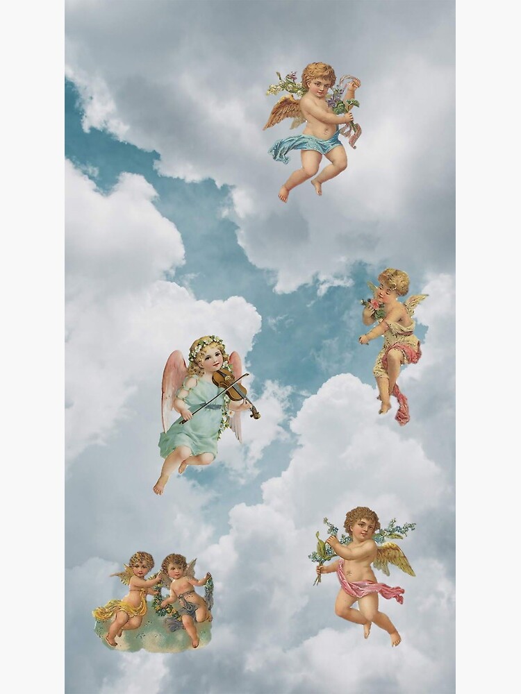 "Renaissance angels in sky Cherubs Cupid Art" Metal Print for Sale by ...