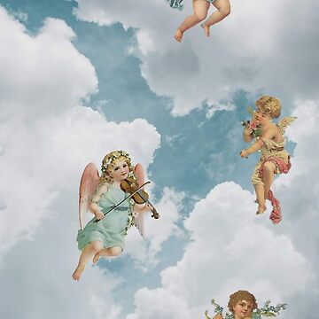 "Renaissance angels in sky Cherubs Cupid Art" Postcard for Sale by ...