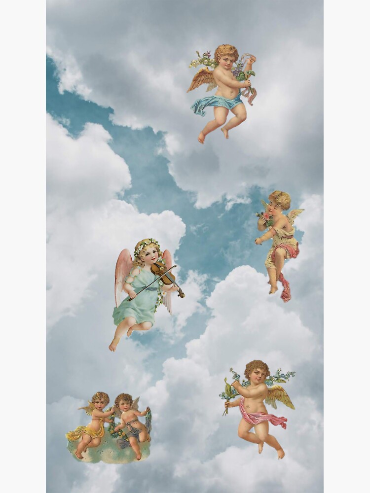 "Renaissance angels in sky Cherubs Cupid Art" Sticker for Sale by ...
