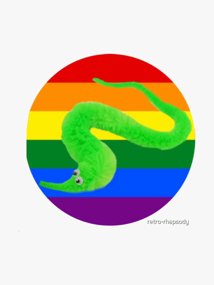 "worm on a string pride flag" Sticker by retro-rhapsody | Redbubble