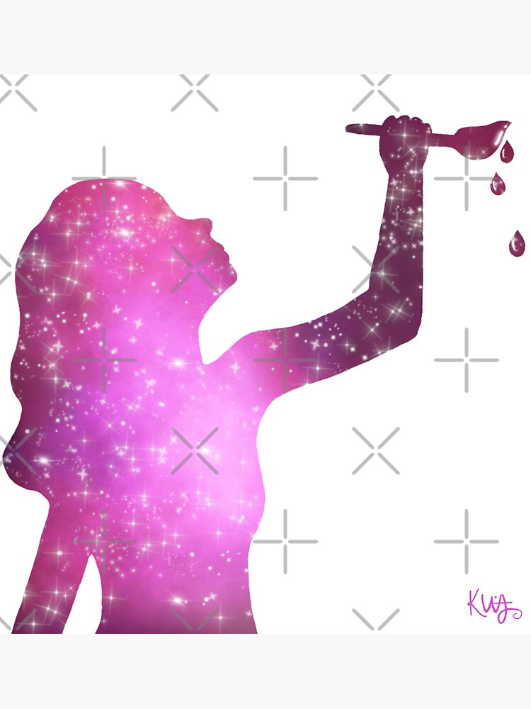 "Galaxy Girl - Pink" Sticker by Nightsketches | Redbubble