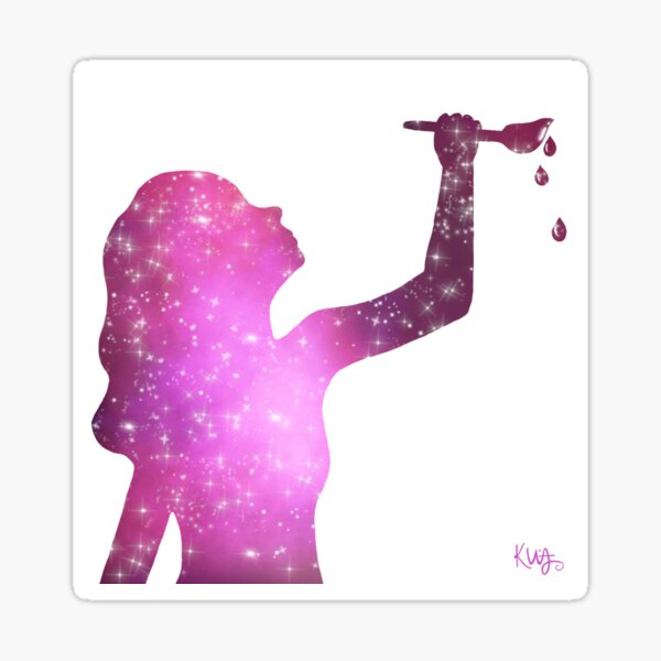 "Galaxy Girl - Pink" Sticker by Nightsketches | Redbubble