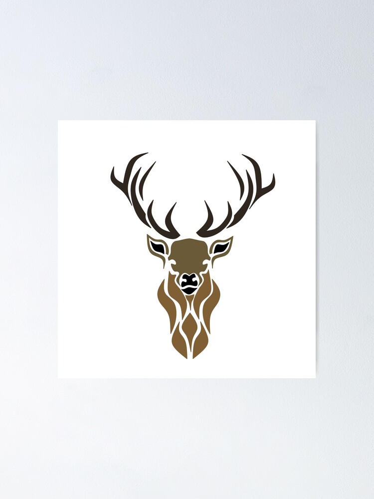 "Tribal Red Stag with an Impressive Rack" Poster for Sale by grounds ...